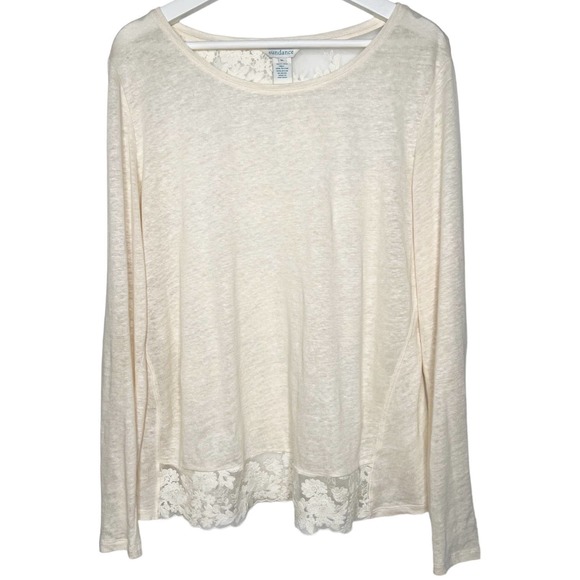 Sundance | Tops | Sundance Linen Lace Long Sleeve Top Size Xl | Poshmark